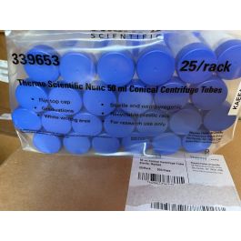 25/ rack New Nunc Conical Bottom Sterile Centrifuge Tube 50ml Thermo 339653