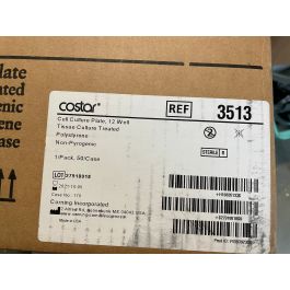 CORNING COSTAR 12 WELL CELL CULTURE PLATES 3513 TISSUE TREATED BOX OF 45